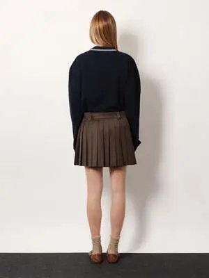 Miu Miu Cover Fabric Pleated Mini Skirt