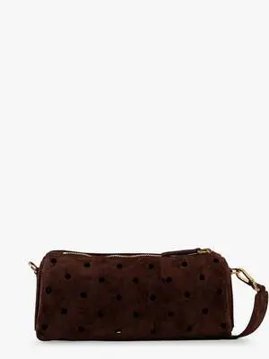 Manu Atelier Mini Cylinder Suede Bag - Brown