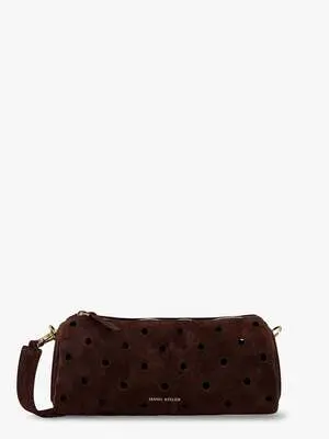 Manu Atelier Mini Cylinder Suede Bag - Brown