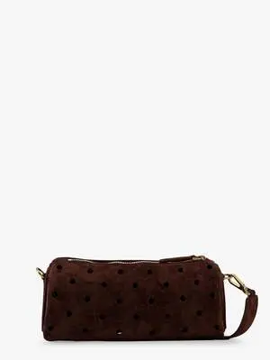 Manu Atelier Mini Cylinder Suede Bag - Brown
