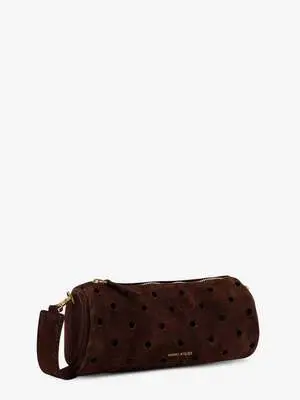 Manu Atelier Mini Cylinder Suede Bag - Brown