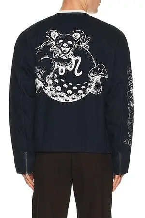 MALBON X Grateful Dead Moto Jacket - Denim