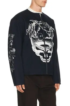 MALBON X Grateful Dead Moto Jacket - Denim