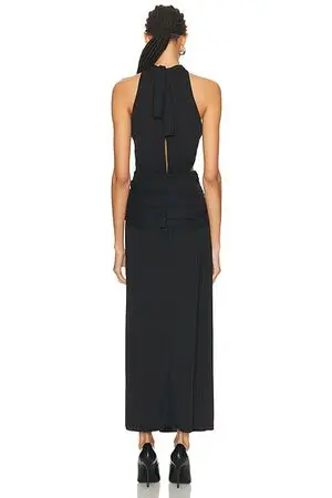 Johanna Ortiz Retro Drape Maxi Dress - Black