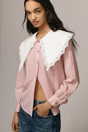 Anthropologie Oversized Collar Blouse