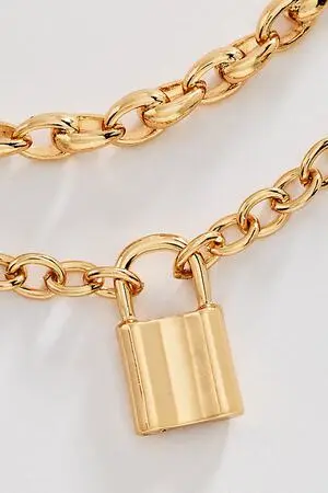 Anthropologie Layered Lock Chain Necklace