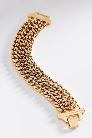 Anthropologie Layered Chain Wrap Bracelet - Gold
