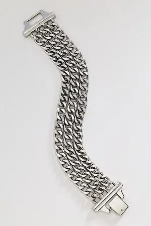 Anthropologie Layered Chain Wrap Bracelet - Silver
