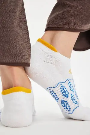 Free People Shining Buti Ankle Socks - Blue/white