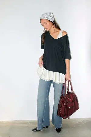 Free People We The Free Erin V-neck Tee - Black