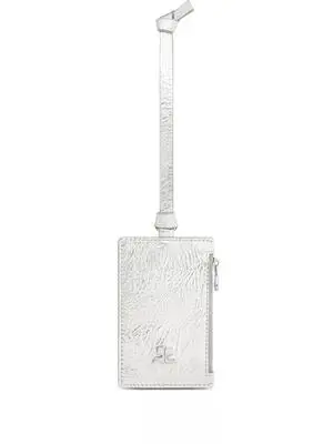 COURREGES Leather Zip Cardholder - Silver