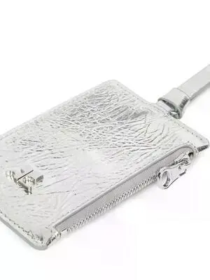 COURREGES Leather Zip Cardholder - Silver