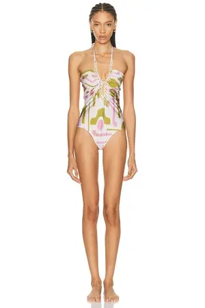 ADRIANA DEGREAS Chain Halter Neck One Piece Swimsuit - Unique