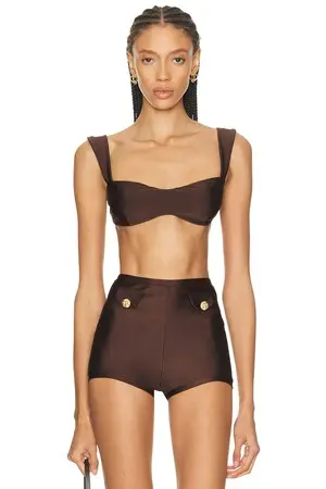SHANI SHEMER Aster Bikini Top - Espresso