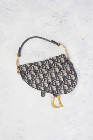 Dior Trotter Oblique Saddle Bag - Blue