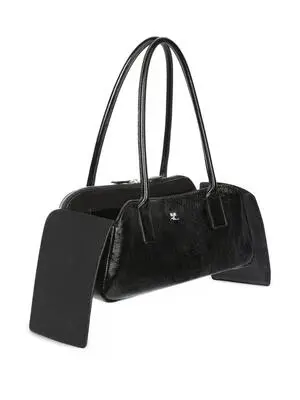 COURREGES Leather Zip Shoulder Bag