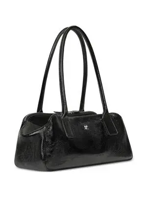 COURREGES Leather Zip Shoulder Bag