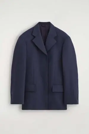 Cos Structured Wool-blend Blazer - Navy