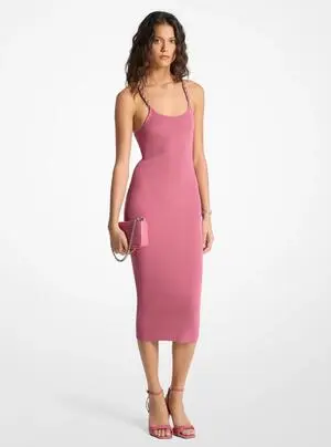 Michael Kors Ribbed Chain-strap Midi Dress