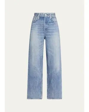 Rag & Bone Miramar Andi Cotton-terry Ankle Jeans - Mdblue