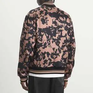 Dries Van Noten Abstract Floral Satin Reversible Bomber Jacket