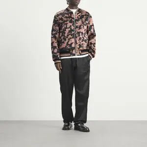 Dries Van Noten Abstract Floral Satin Reversible Bomber Jacket