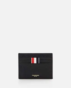 Thom Browne Leather Card Holder - Black