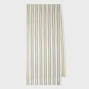 Paul Smith Cotton-blend Stripe Scarf - White