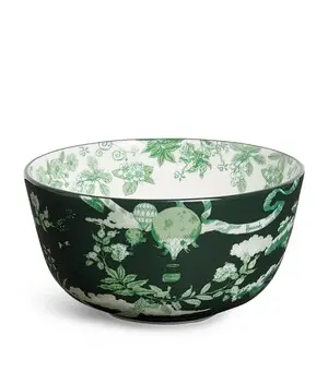 Harrods Fine Bone China Toile Bowl - Green