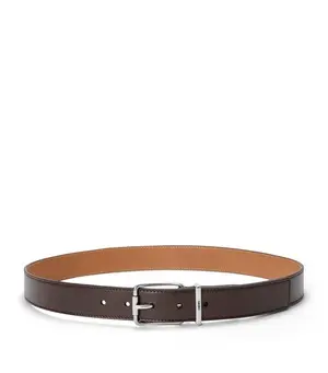 Loewe Leather Logo Buckle Belt - Brown