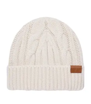 Loewe Wool Logo Beanie - Beige
