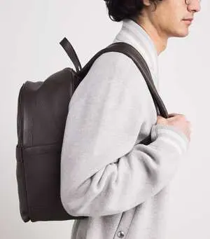 Eleventy Grained Leather Backpack