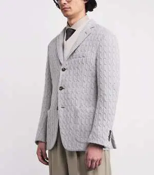 Eleventy Wool-cashmere Braided Blazer
