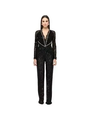 NISSA Lace Jumpsuit - Black