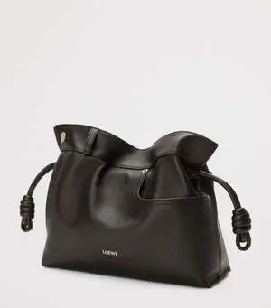Loewe Medium Calfskin Flamenco Panta Clutch Bag - Brown