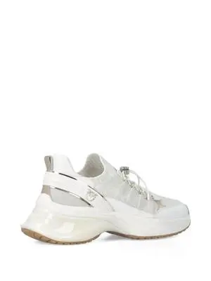 Pinko Knit Sneakers With Laces And Drawstring Cord Lock - White