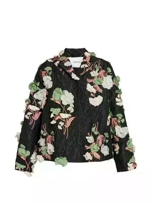 Erdem Floral Embroidered Blazer - Black