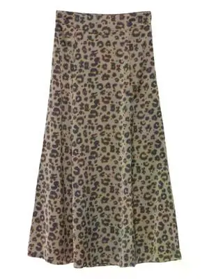 Ba&sh Blaire Animal-print Midi Skirt