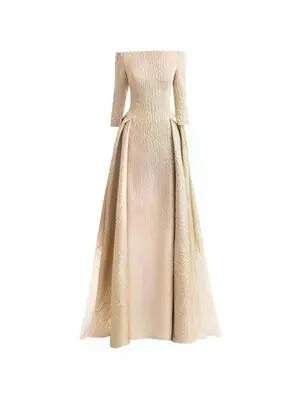 GEMY MAALOUF Jacquard Maxi Dress - Neutrals