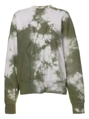 Off-White Tie-dye Print Crew-neck Sweatshirt