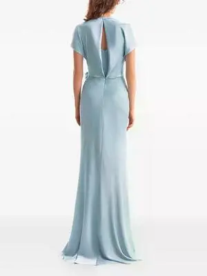GEMY MAALOUF Draped V-neck Flower Maxi Dress