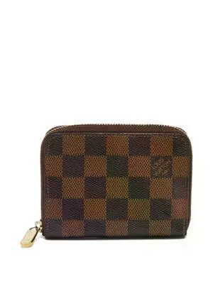 LOUIS VUITTON 2012 Zippy Check-pattern Wallet - Brown