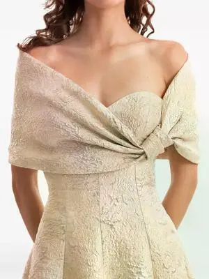 GEMY MAALOUF Jacquard Off-shoulder Maxi Dress