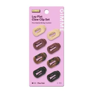 GIMME BEAUTY Lay Flat Claw Clip Set - Brown