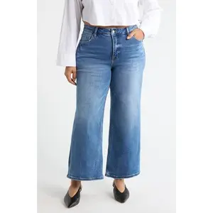 BAYEAS Lisa Wide-leg Jeans - Medium Blue