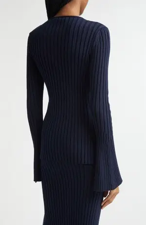 Stella McCartney Ribbed Cotton Cardigan - Ink