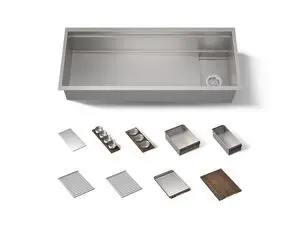 KOHLER Synthos 45-3/4" Undermount Single-bowl Workstation Kitchen Sink - One-color