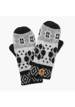 Turtle Fur Camilla Fair Isle Mittens - Black
