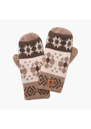 Turtle Fur Camilla Fair Isle Mittens - Natural