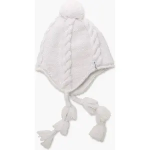 Turtle Fur Ingrid Earflap Pom Beanie - White